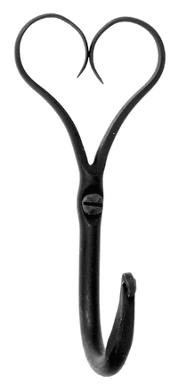 Hand Forged Iron Split Heart Hook | Architecturals.net